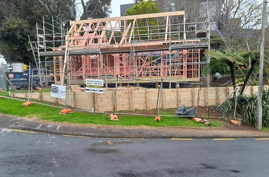 New retaining wall for this new build property in Nelson